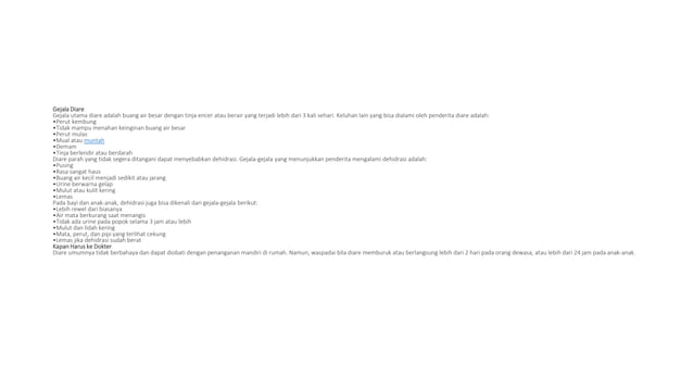 ppt diare, penegrtian, penyebab, terapi dan tatalaksana | PPTX