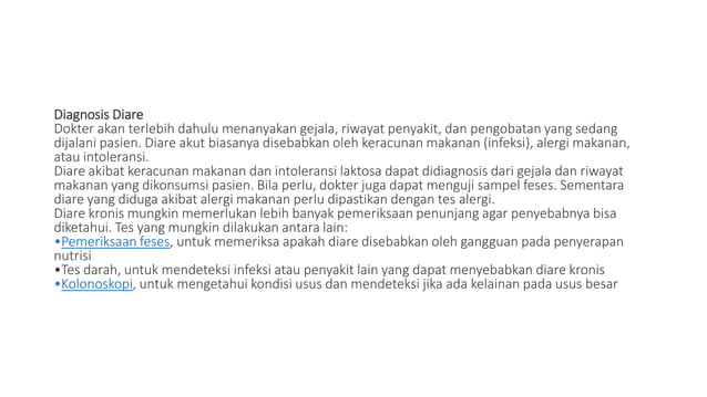 ppt diare, penegrtian, penyebab, terapi dan tatalaksana | PPTX