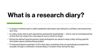 Diaries for data collection | PDF