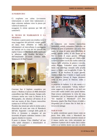 Diario di viaggio marrakech | PDF