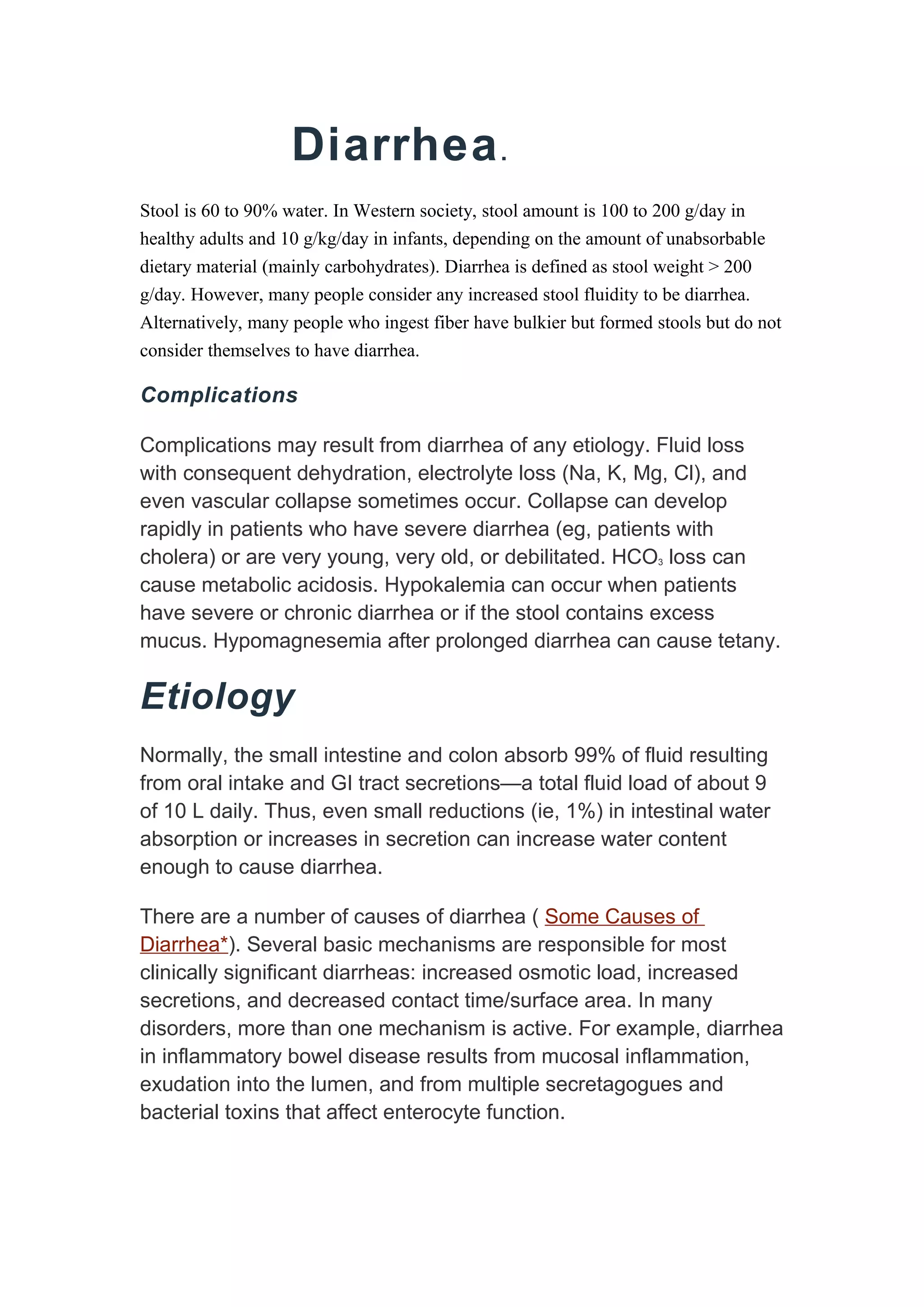 Diarrhea | DOC