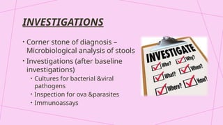Diarrhea (symptoms, causes, organisms, types, treatment) | PPTX