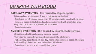 Diarrhea (symptoms, causes, organisms, types, treatment) | PPTX