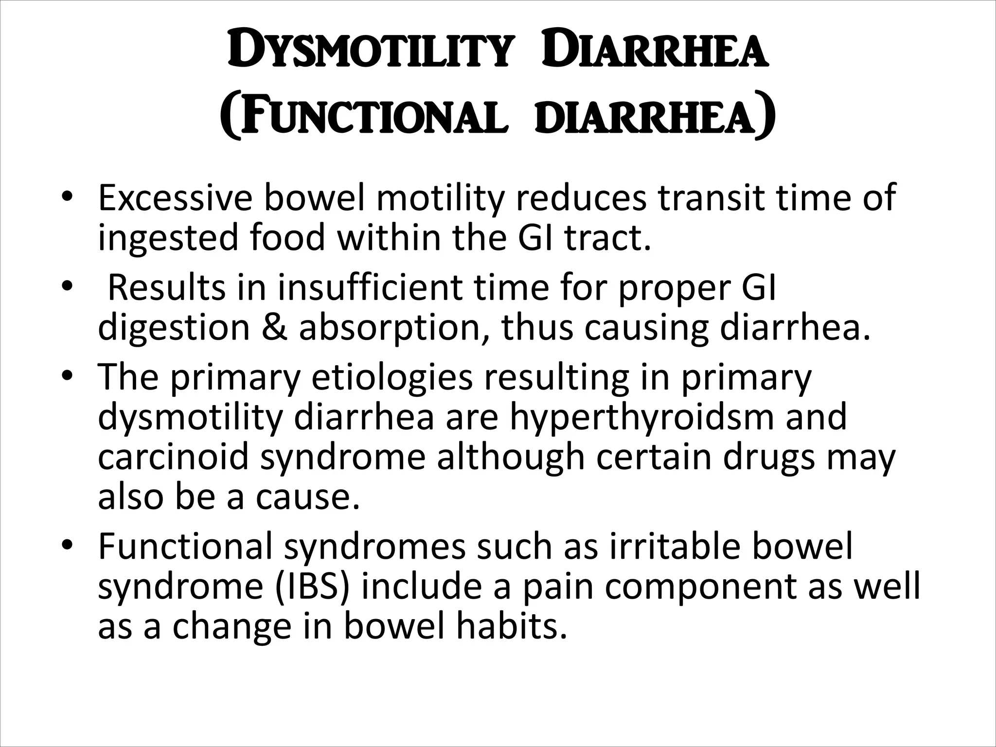 DIARRHEA pathophysiology and management. | PDF