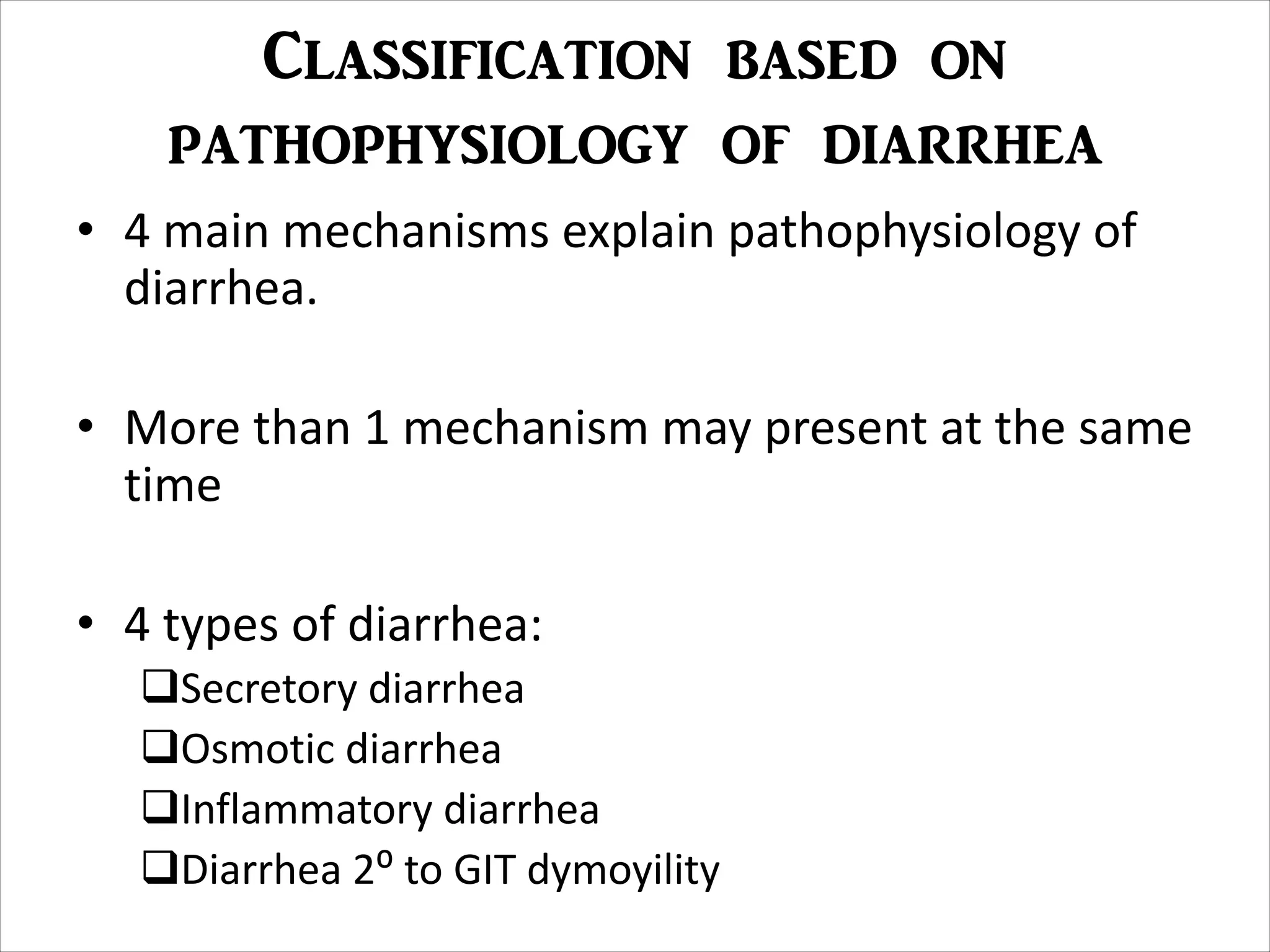 DIARRHEA pathophysiology and management. | PDF