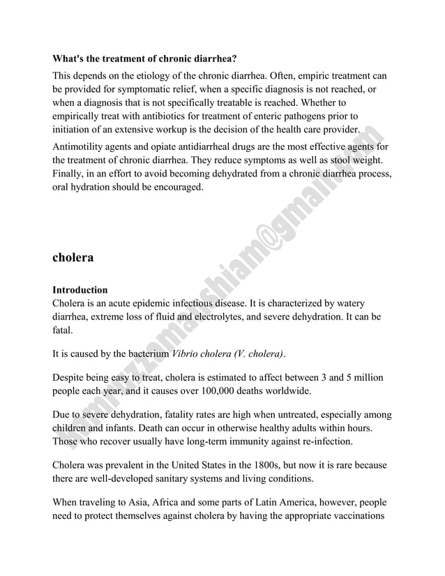 Diarrhea & cholera | PDF