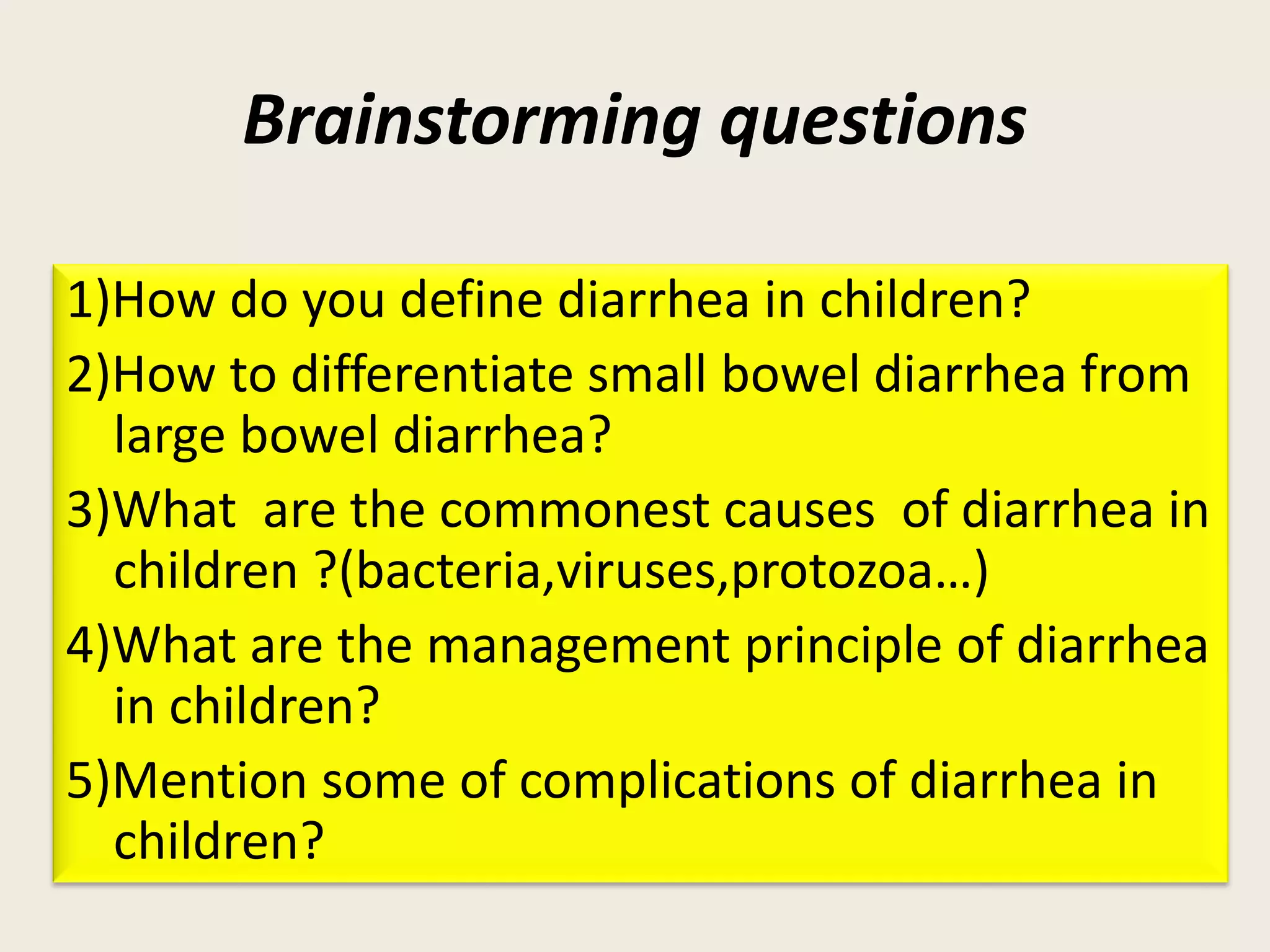 Diarrheal diseases in children 4th year | PPTX