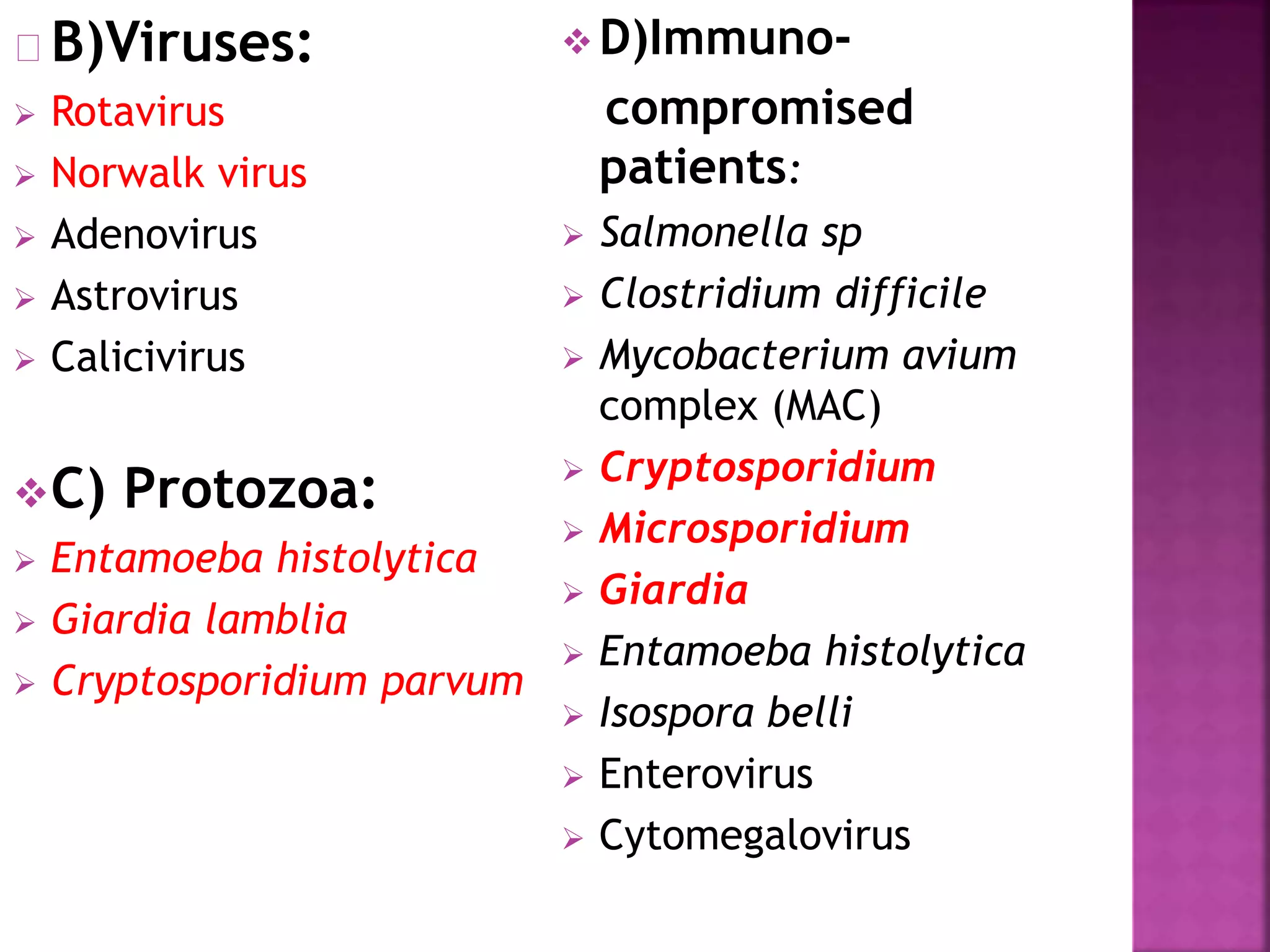 Microbiological Aspects Of Diarrhoea | PPTX