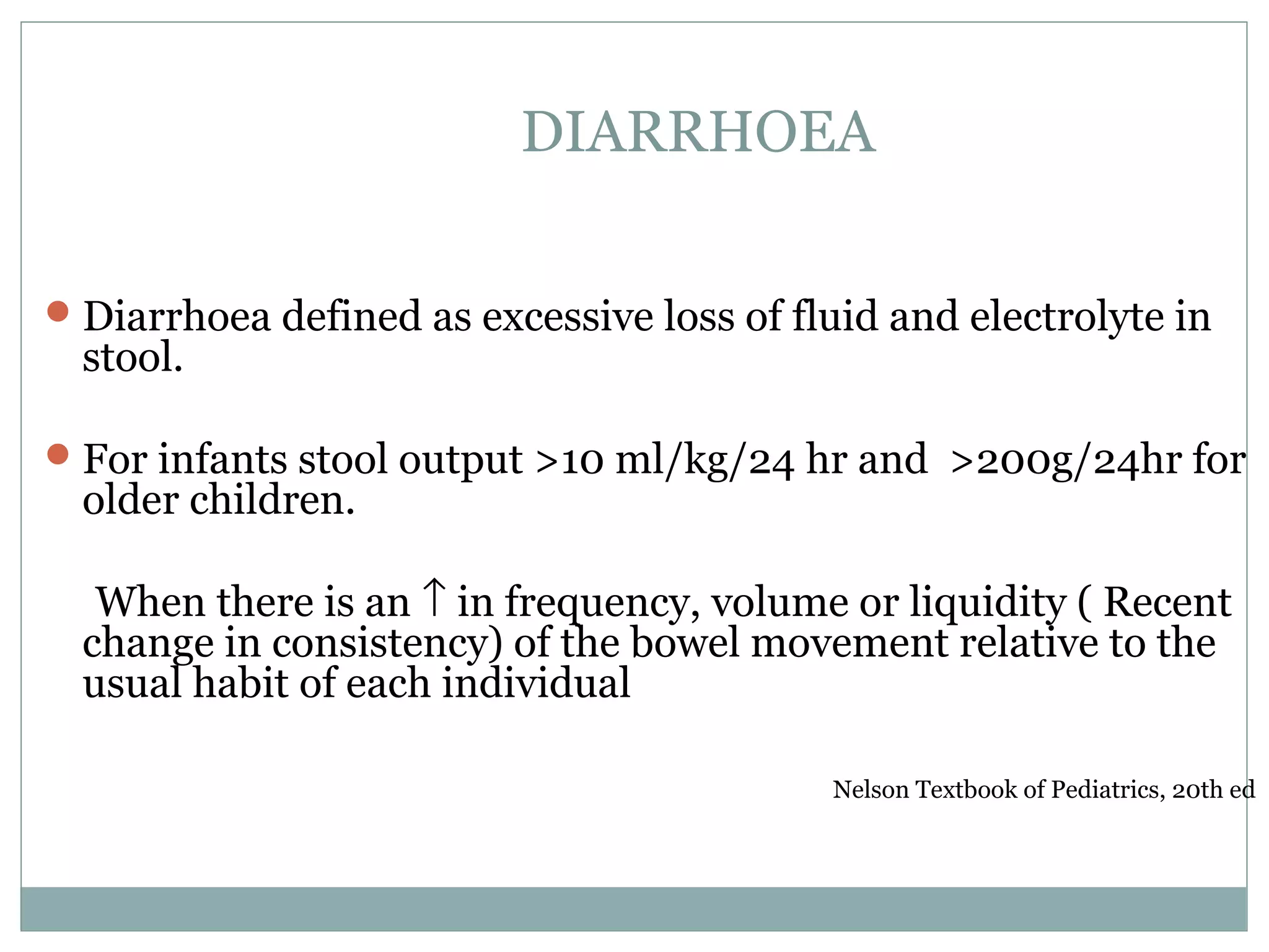 Diarrhoea in children | PPT