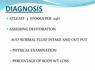 Diarrhoea and dehydration in children | PPTX