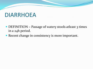 Diarrhoea and dehydration in children | PPTX
