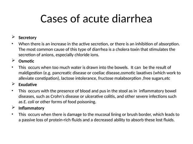 Diarrhoea cause, pathophysiology effects, treatment and allnotes by ...