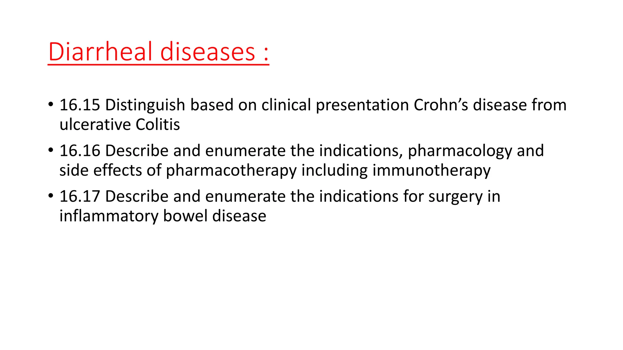 Diarrhoea ibd related ulcerative colitis crohn's disease | PPTX