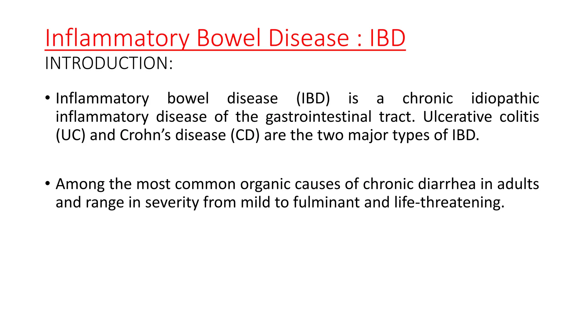 Diarrhoea ibd related ulcerative colitis crohn's disease | PPTX