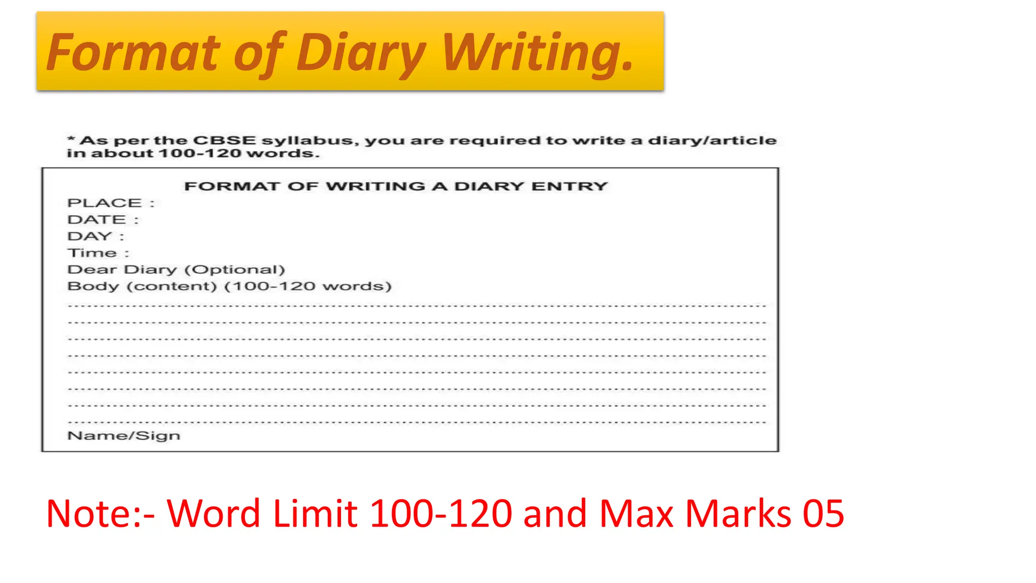 diary-entry-class-7 TBSE Class 7, how to write diary | PPTX