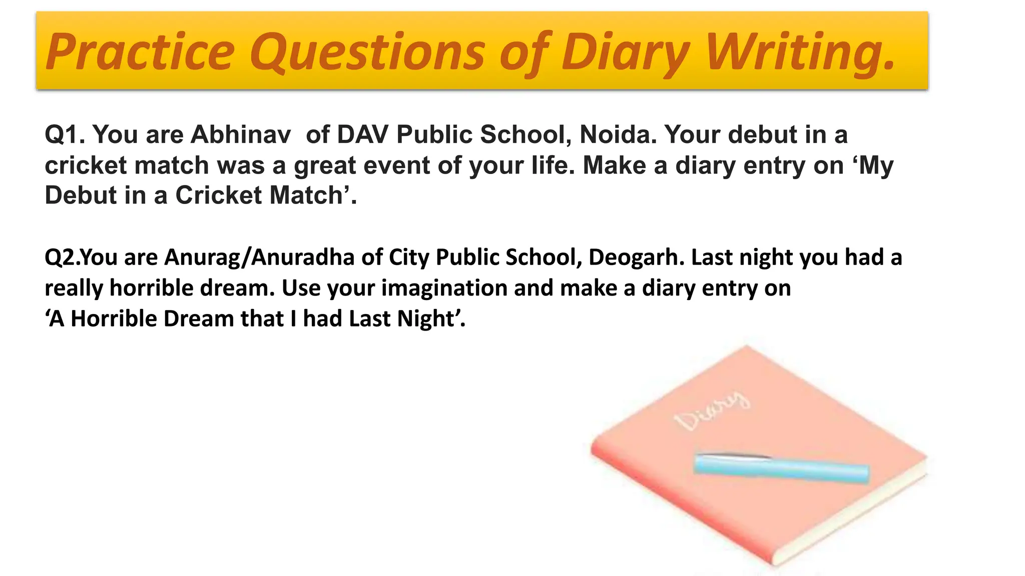 diary-entry-class-7 TBSE Class 7, how to write diary | PPTX