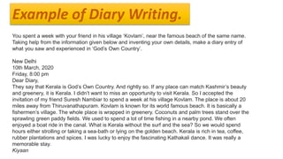 diary-entry-class-7 TBSE Class 7, how to write diary | PPTX