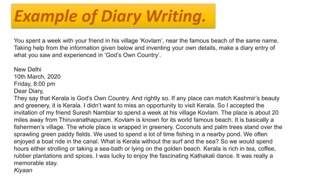 diary-entry-class-7 TBSE Class 7, how to write diary | PPT