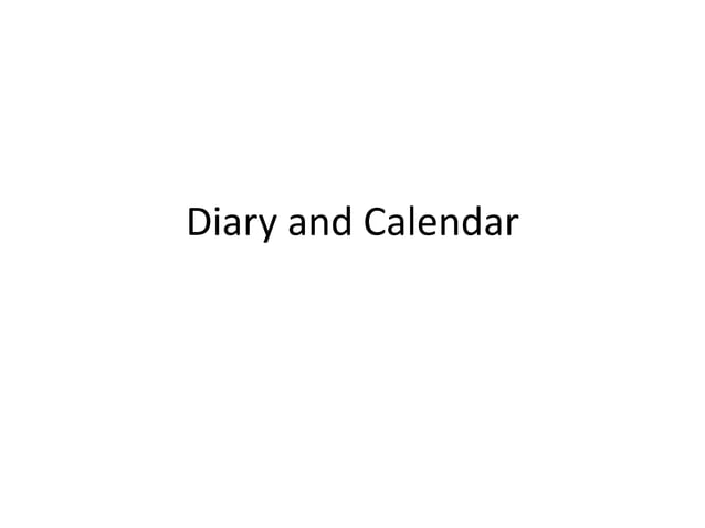 Diary and Calendar | PPTX