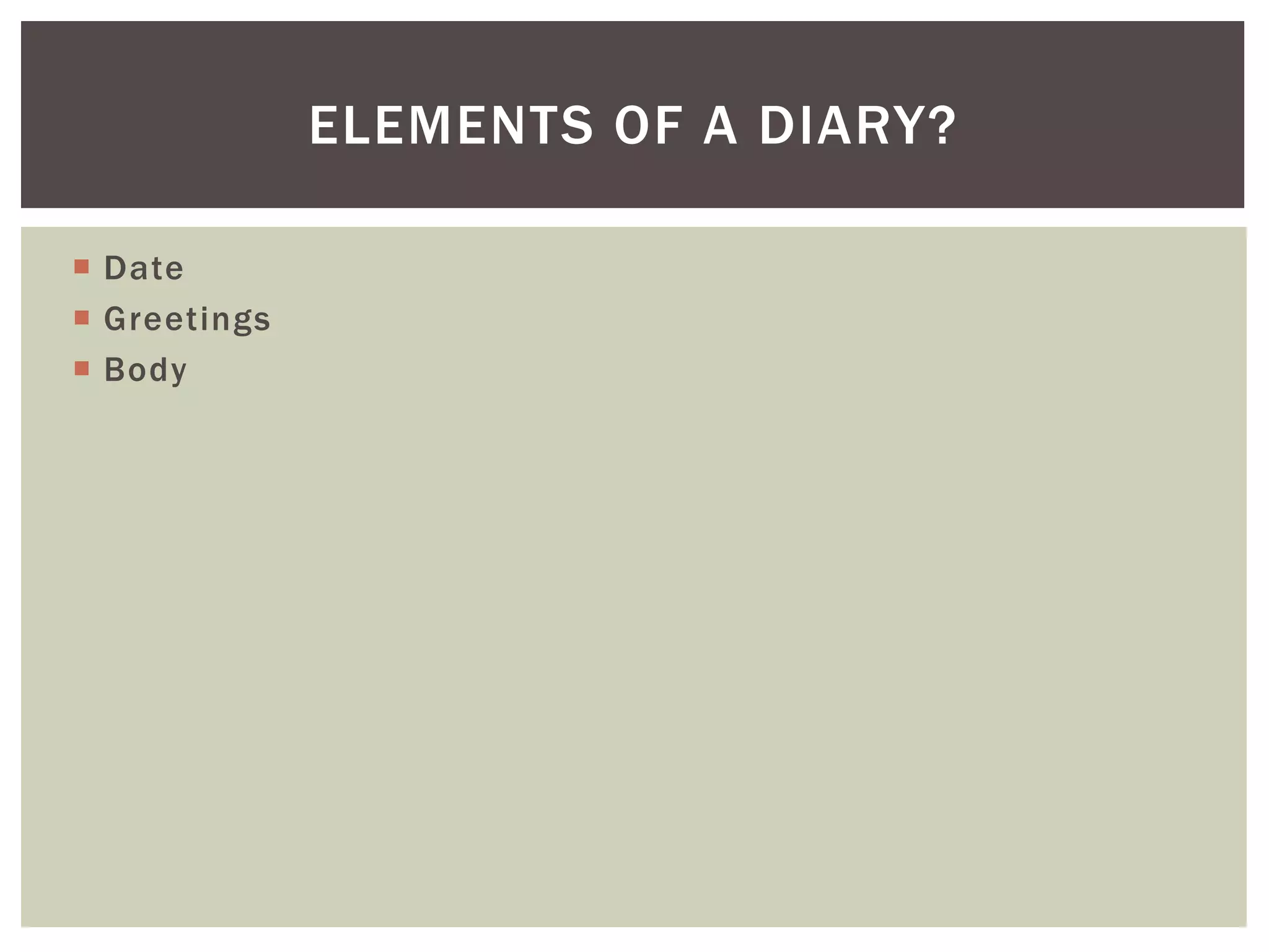 Diary entry | PPTX