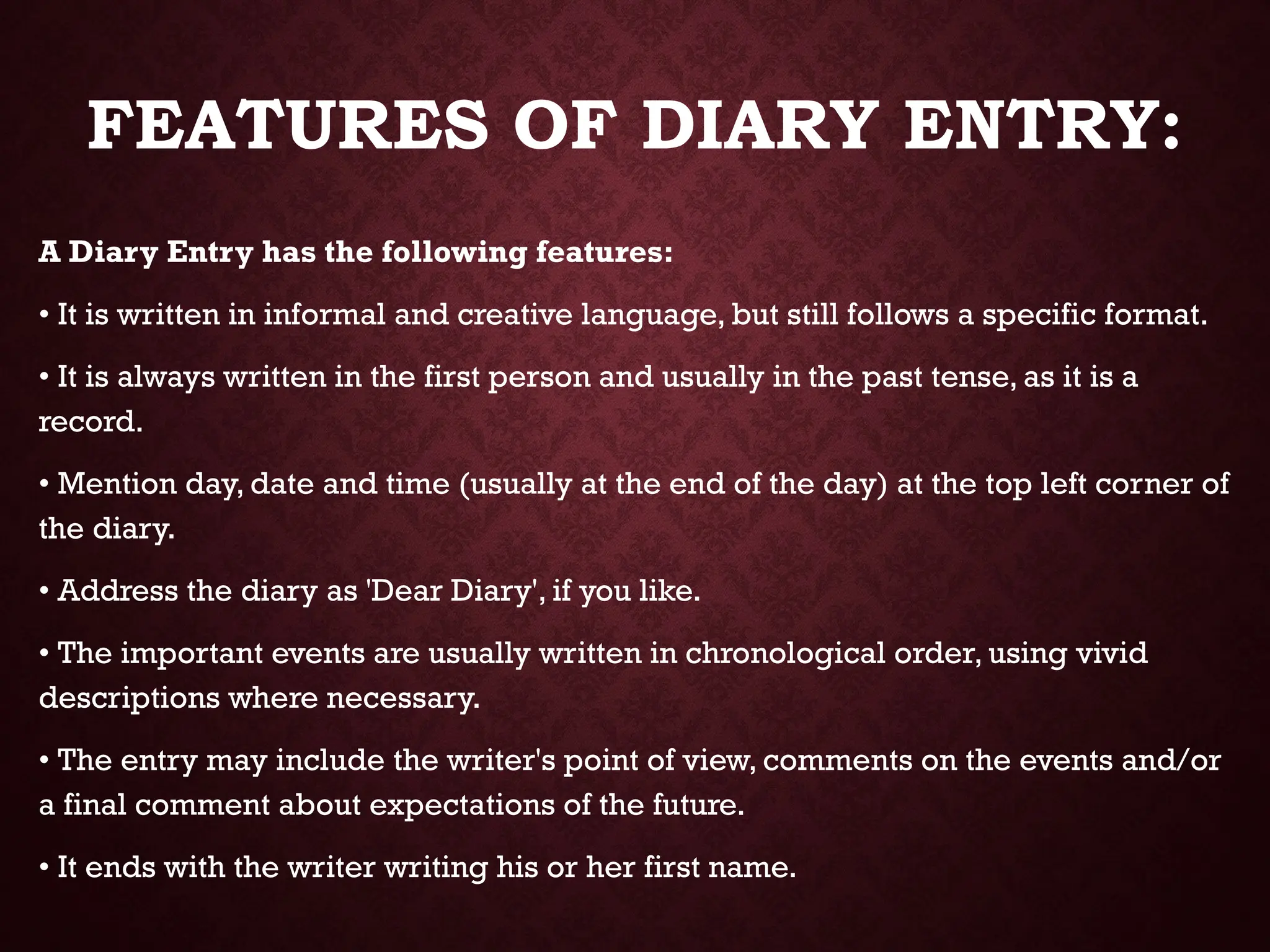 Diary Entry - ENGLISH (WRITING PART).pptx
