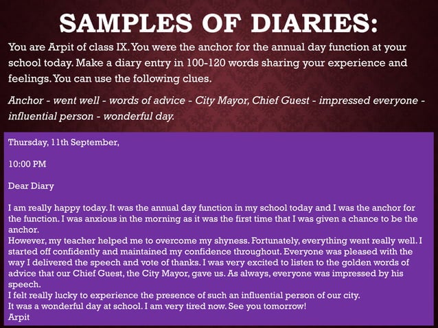 Diary Entry - ENGLISH (WRITING PART).pptx