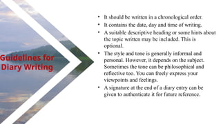 Diary Entry Writing as per CBSE Syllabus | PPTX