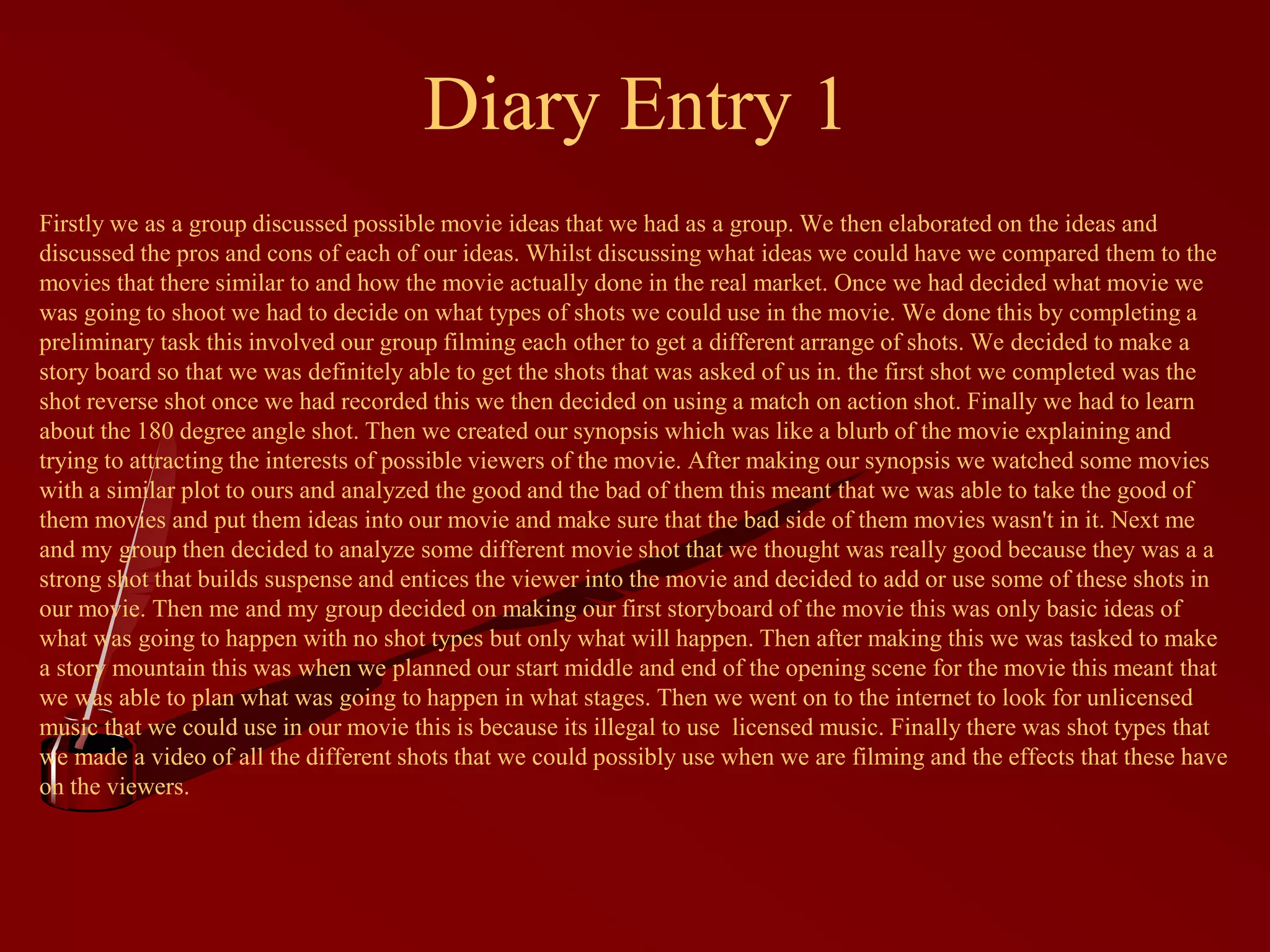 Diary entry | PPT