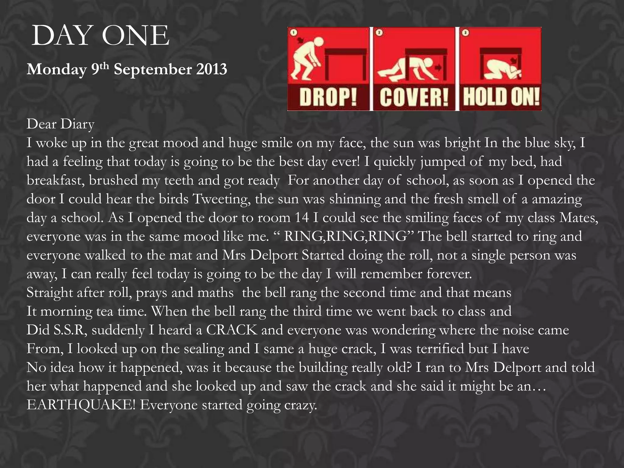 Earthquake - Diary Entry | PPTX