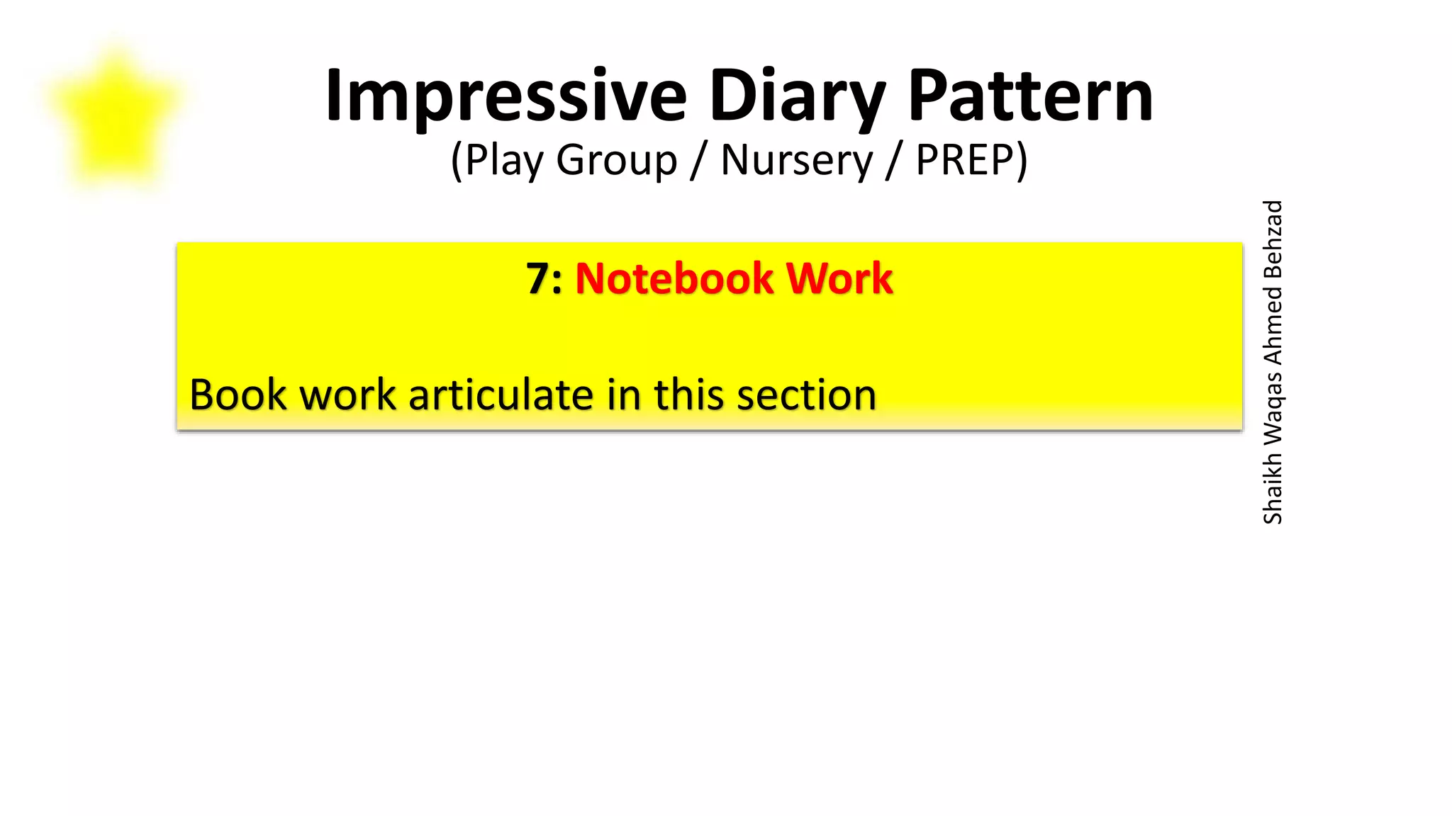 Diary pattern for Play Group to PREP | PPTX | Islam | Religion ...