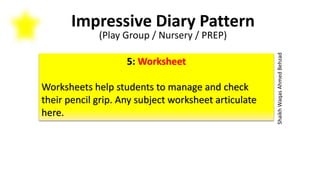 Diary pattern for Play Group to PREP | PPTX