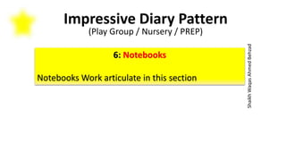 Diary pattern for Play Group to PREP | PPTX