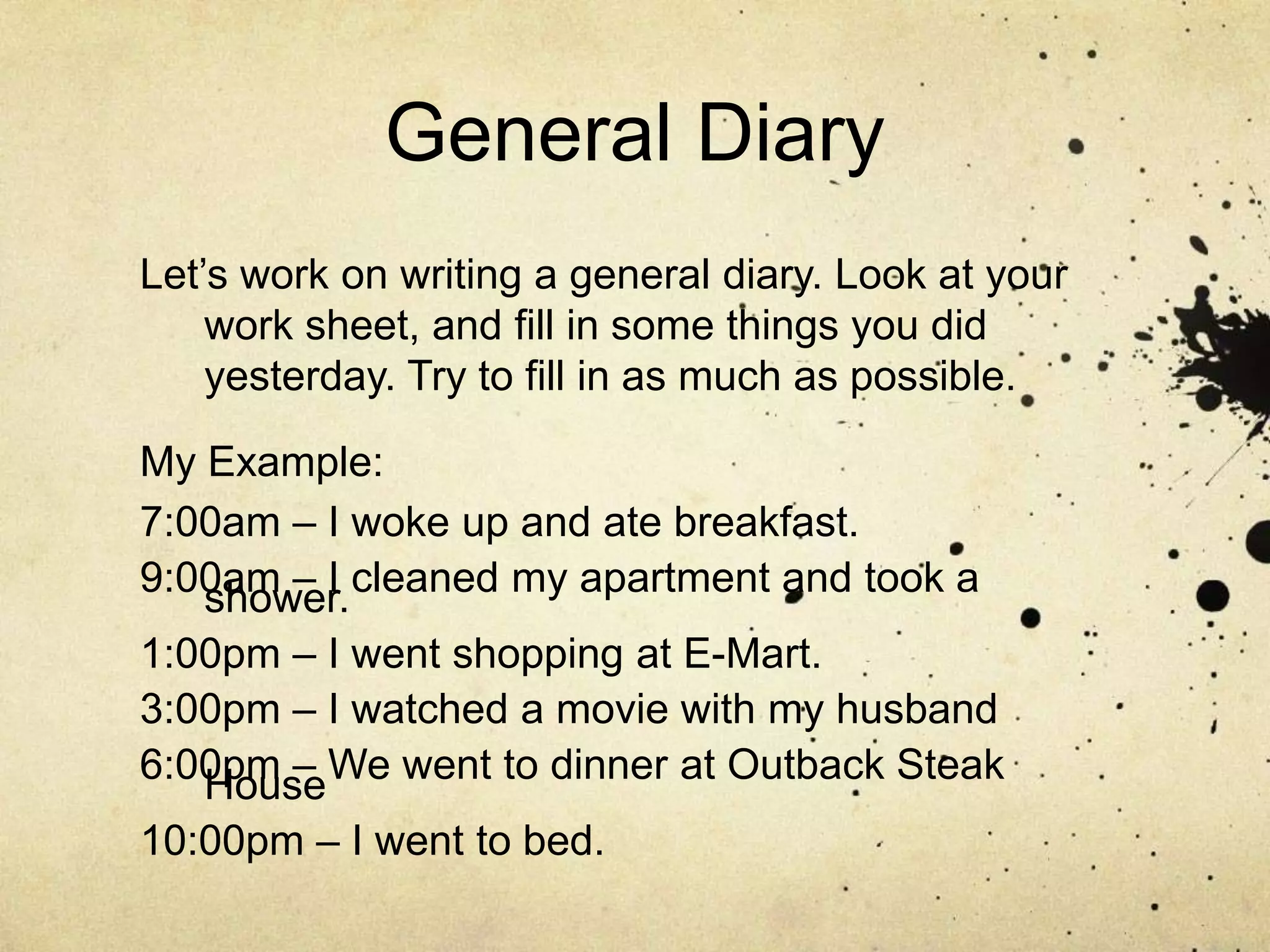 Diary presentation 12 7 | PPTX