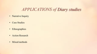 Diary study in Qualitative Research Approach | PDF