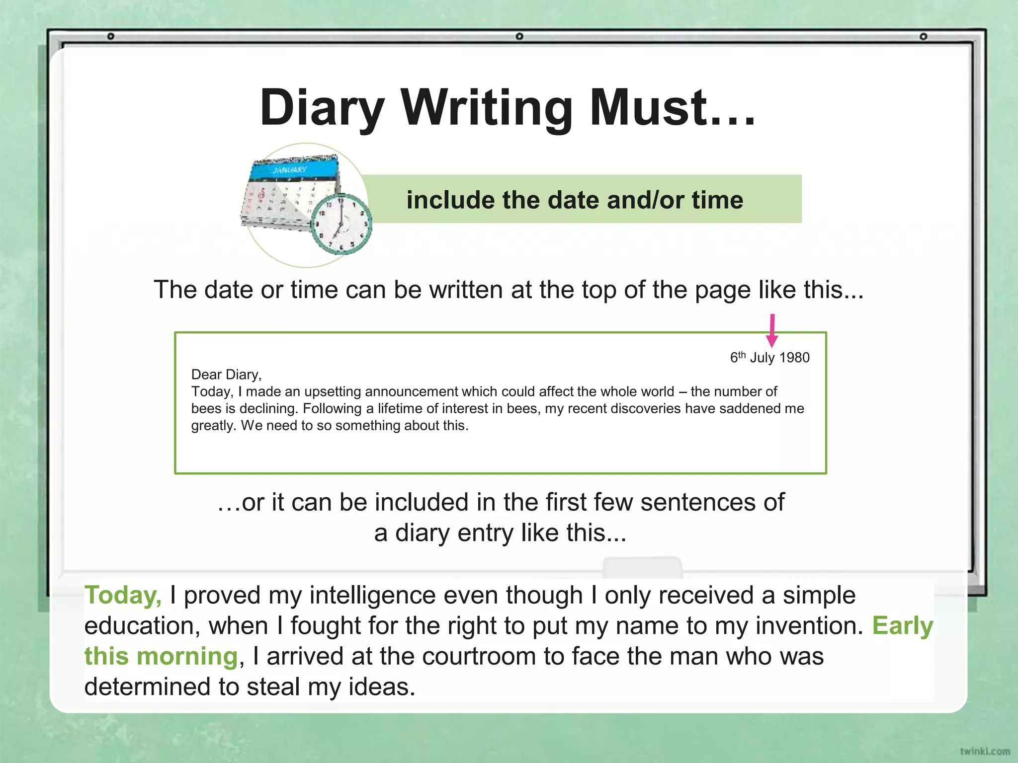 diary writing.pptx | Beekeeping | Hobbies & Interests