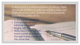 Diary writing class 8th | PPTX
