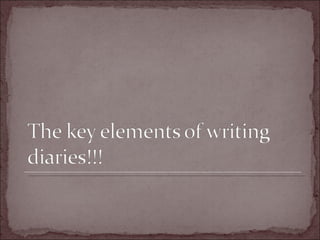 Diary Writing | PPT