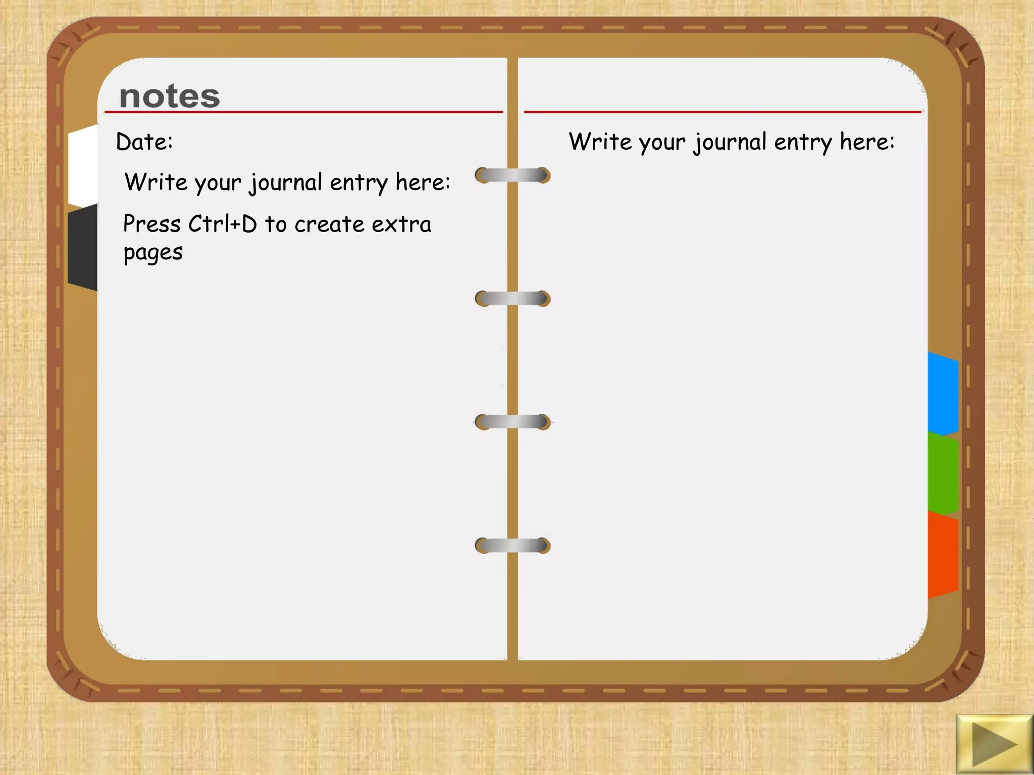 Diary writing template | PPT
