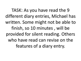 Diary Writing KS3 (Year 7) | PPTX