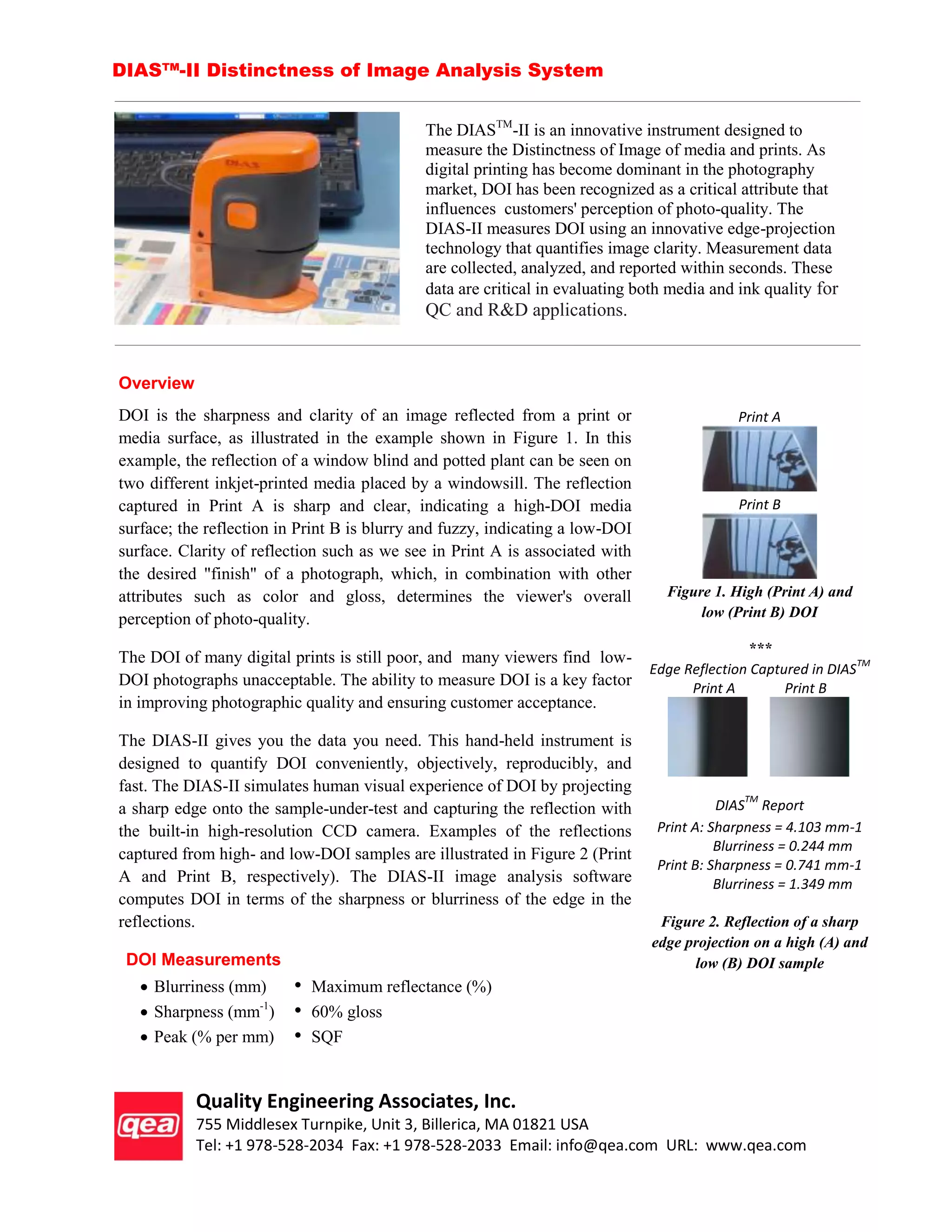 DIAS-II Distinctness of Image Analysis System | PDF