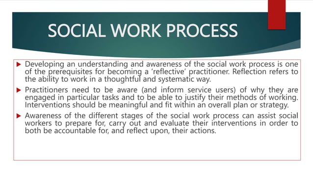 Diass Unit Ii Lesson 4settings Processes Methods And Tools In Social Workpptx