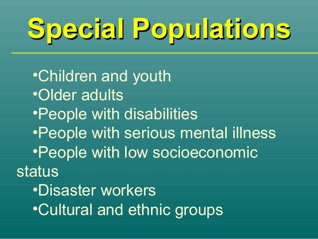 Disaster and special populations