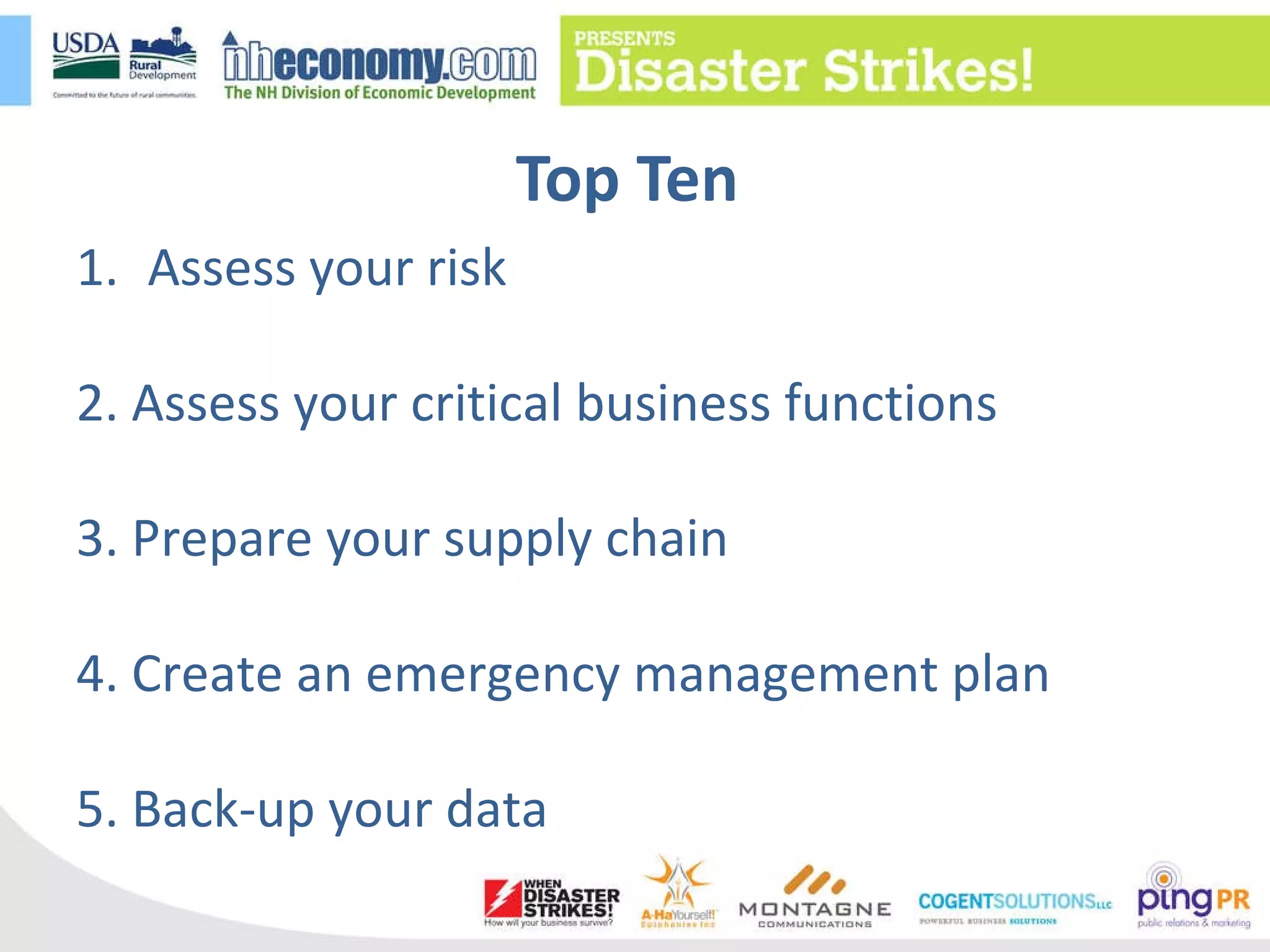 The Basics of a Business Continuity Plan | PPT