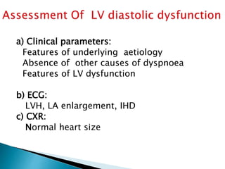 ECHOCARDIOGRAPHIC EVALUATION of LEFT VENTRICULAR DIASTOLIC FUNCTION ...