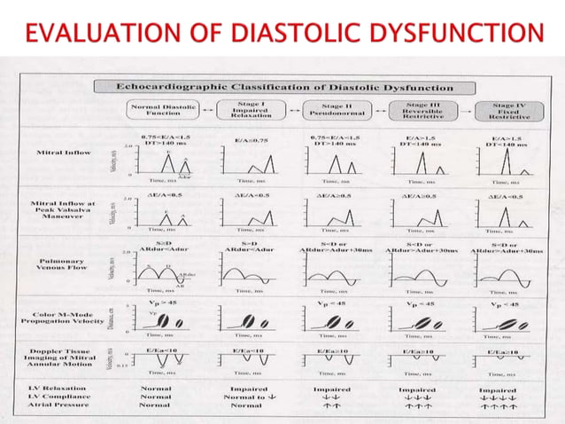 ECHOCARDIOGRAPHIC EVALUATION of LEFT VENTRICULAR DIASTOLIC FUNCTION ...
