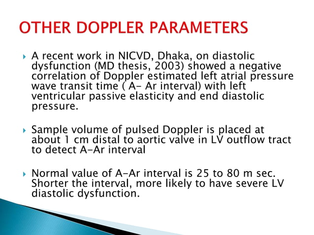 ECHOCARDIOGRAPHIC EVALUATION of LEFT VENTRICULAR DIASTOLIC FUNCTION ...