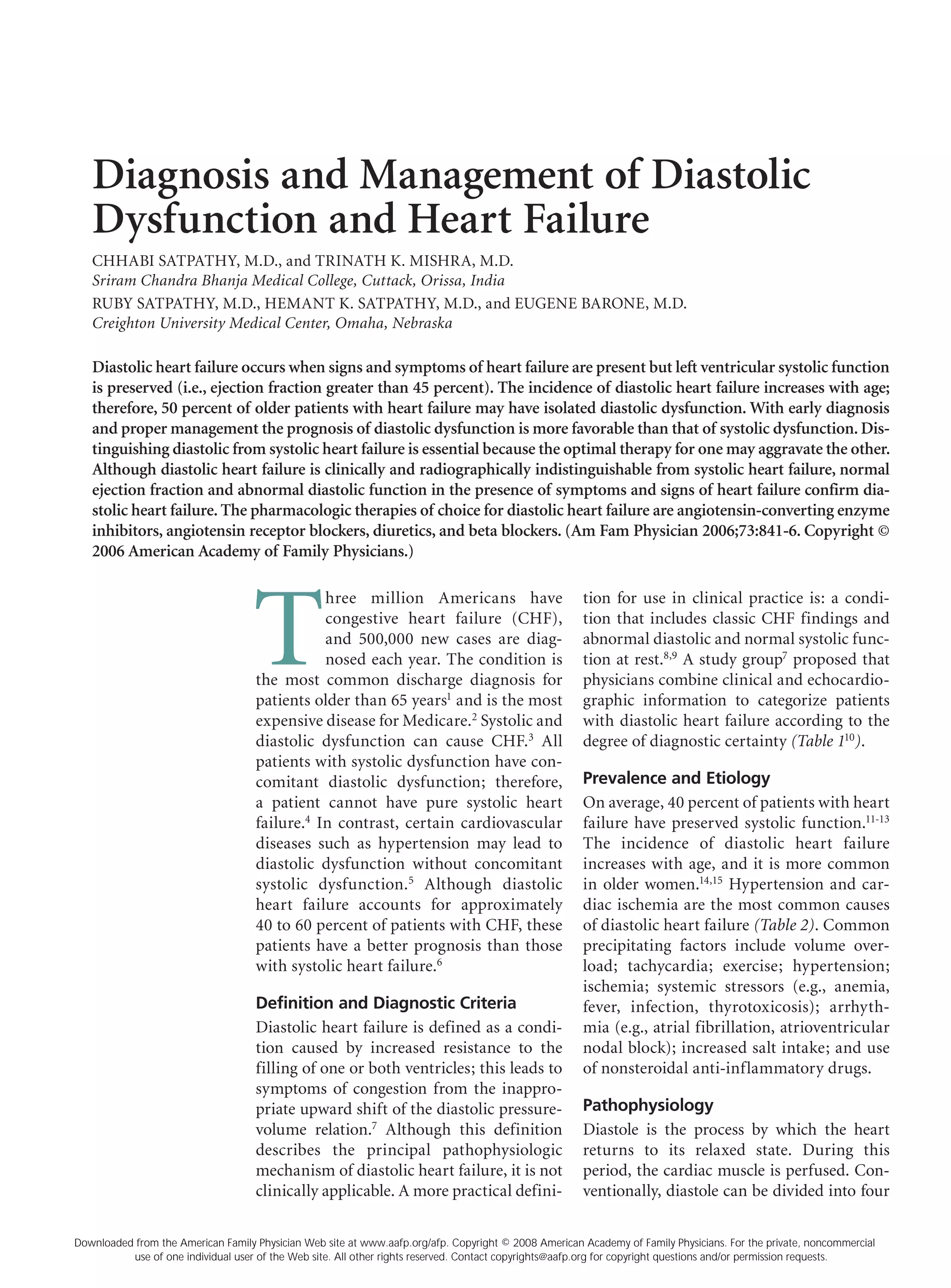 Diastolic heart failure | PDF | Heart and Cardiovascular Diseases ...