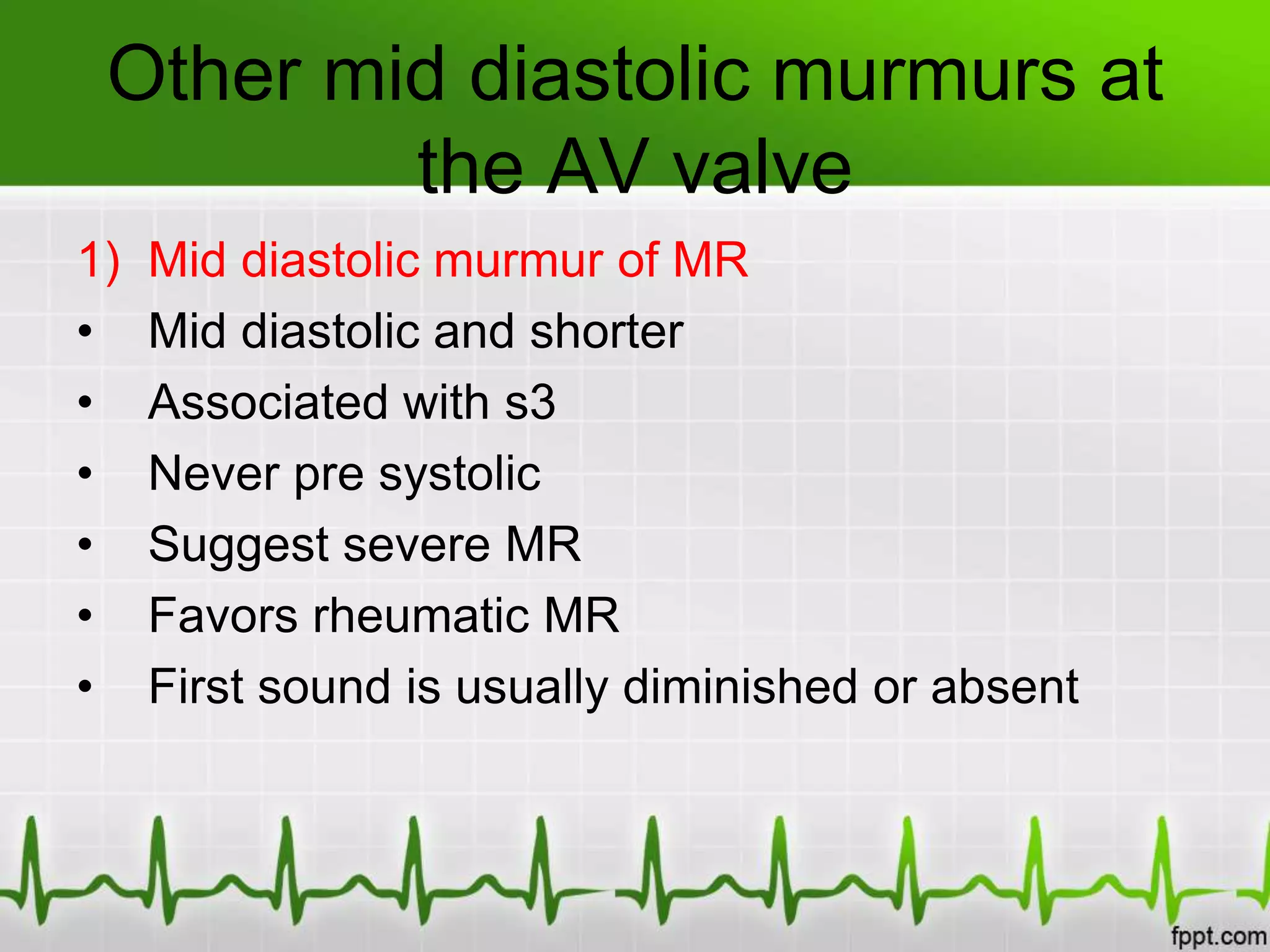 Diastolic murmurs | PPTX
