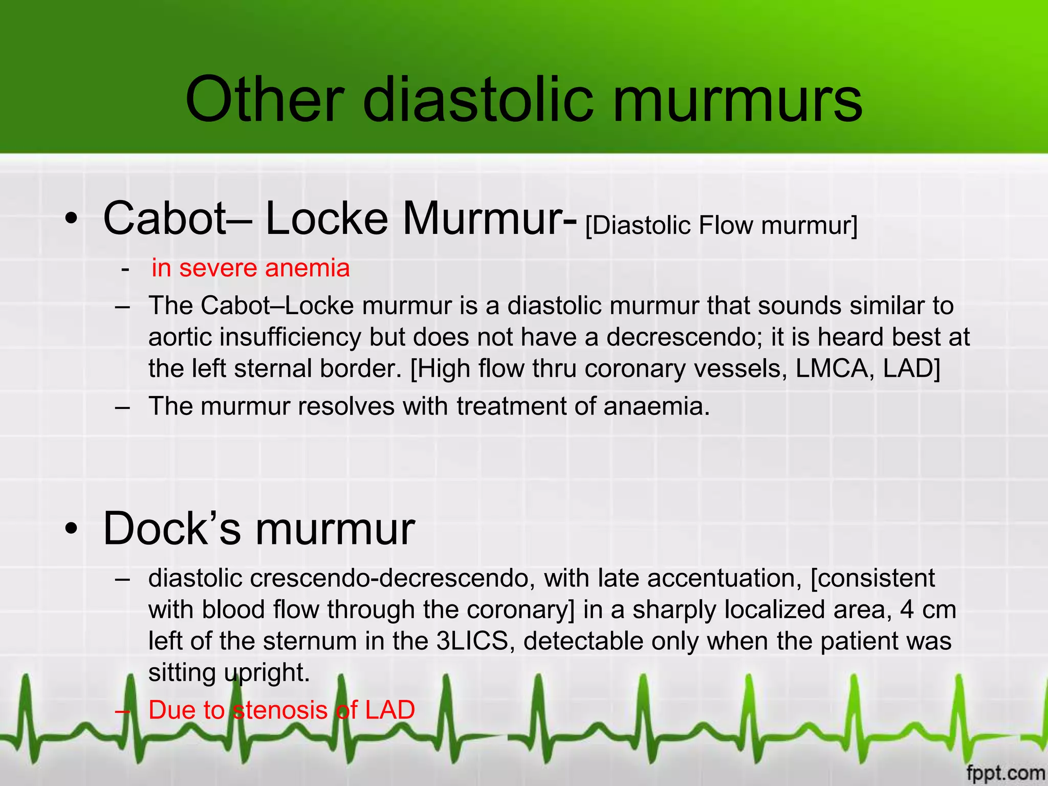 Diastolic murmurs | PPTX