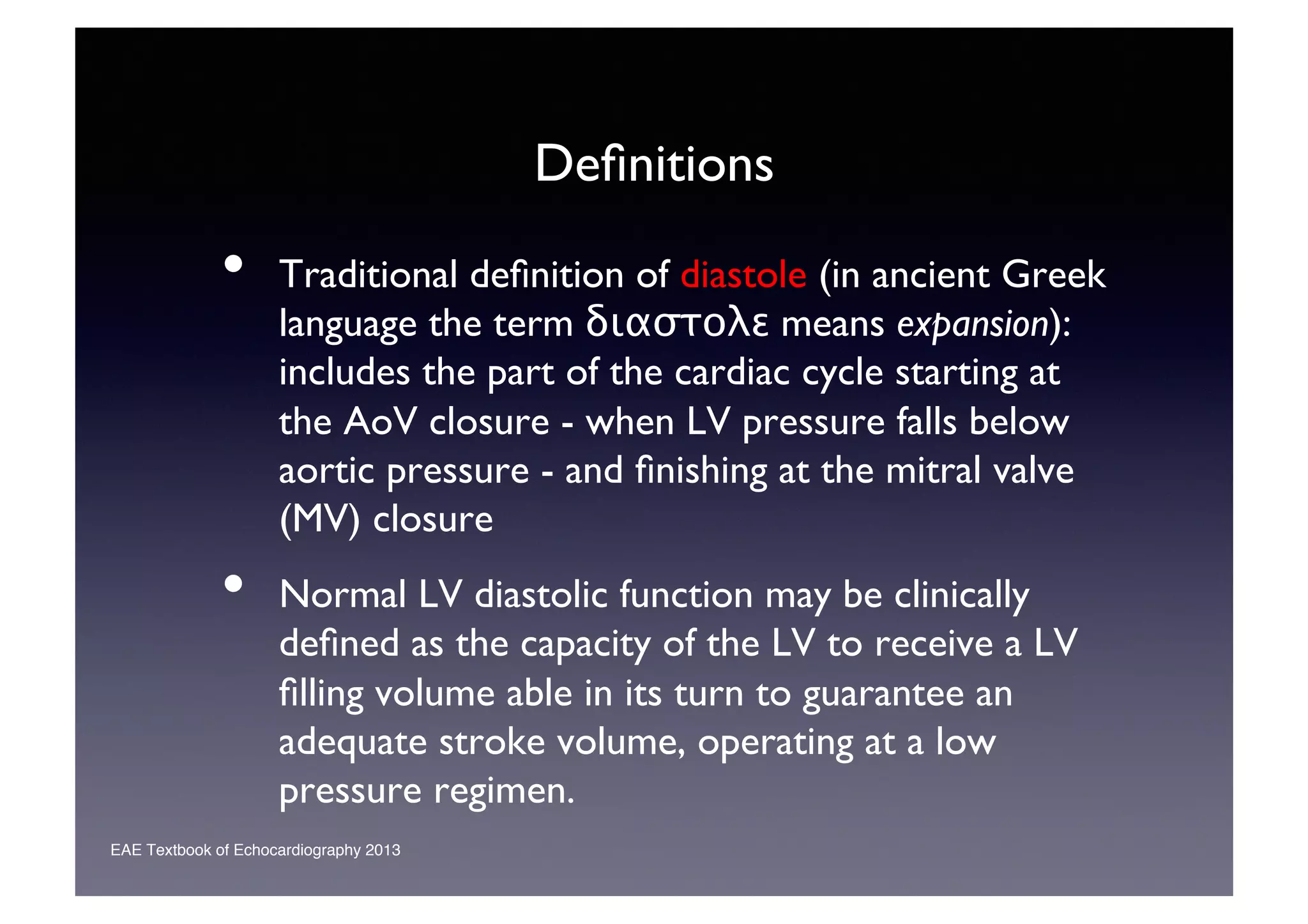 Echocardiographic Evaluation of LV Diastolic Function | PDF